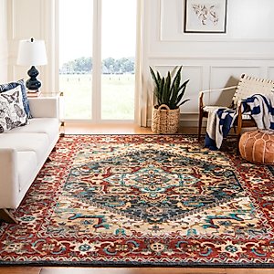 SAFAVIEH Summit Collection 8' x 10' Dark Grey / Red SMTL293A Traditional Oriental Non-Shedding Living Room Bedroom Dining Home Office Area Rug
