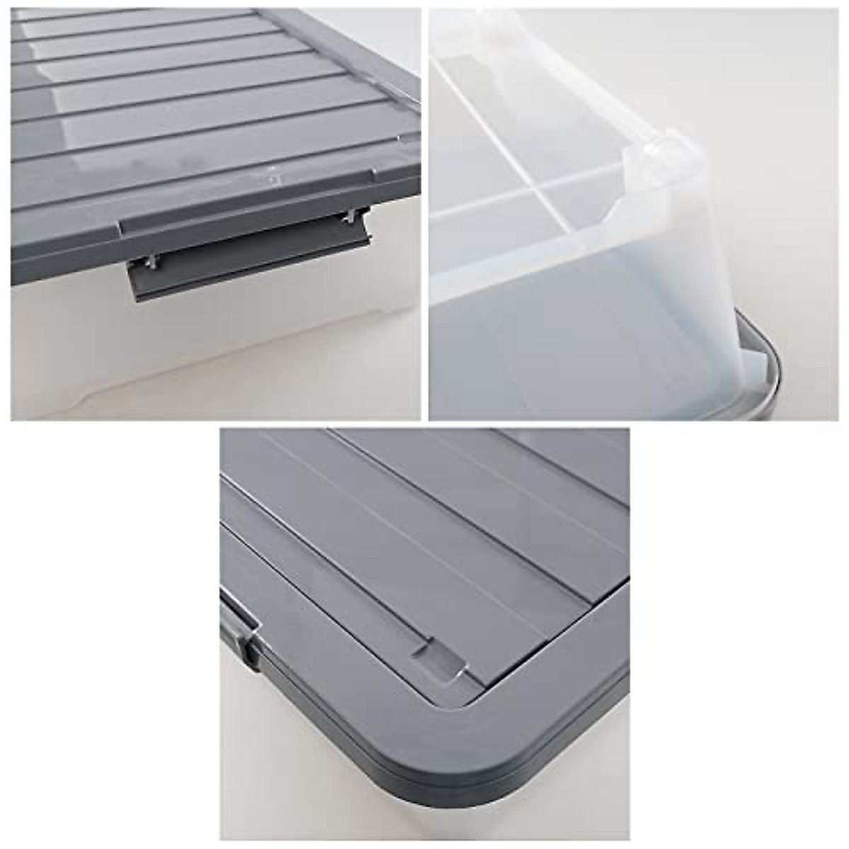 EudokkyNA 40 Quarts Under Bed Boxes with Lids and Wheels, Large Plastic Storage Box Bins Set of 4