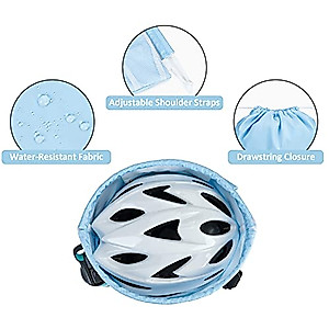 WANDF Drawstring Backpack with Shoulder Pad Sports Gym Backpack with Mesh Pocket String Bag for Women Men(Blue)