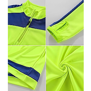 M2C Boys 2 Piece Tracksuit Quater Zip Pullover Sweatshirt and Jogger Pants Set Neon Green 7-8
