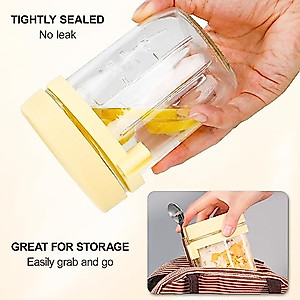 GUEQUITLEX Overnight Oats containers with lids and Spoon 12 oz Overnight Oats Jars Airtight Glass Mason Jars for Milk, Cereal, Fruit