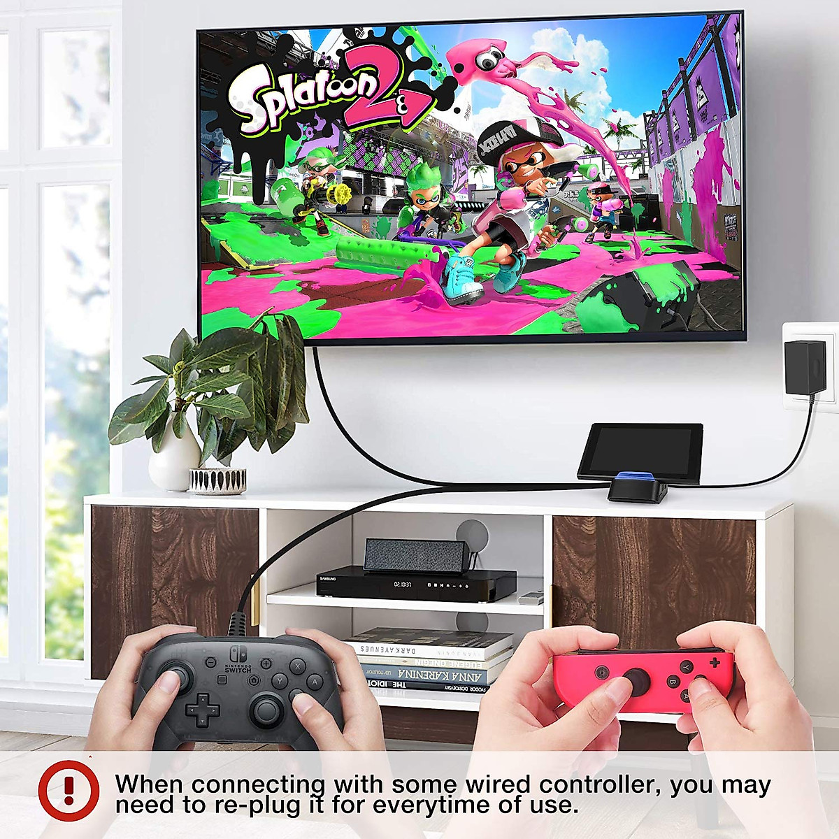 Switch TV Dock Docking Station Compatible with Nintendo Switch/Switch OLED Model, Portable Switch Base Charging Adapter Cradle with HDMI and USB3.0 Port