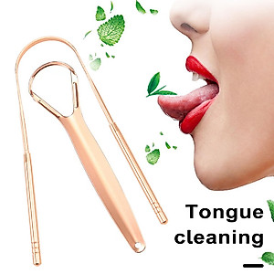 Smalibal Stainless Steel Tongue Scraper, Tongue Cleaner for Adults, Semicircle Tongue Scraper, Tongue Cleaner Cure Bad Breath, Reduce Bad Breath, Tongue Scrubber for Oral Care & Hygiene Silver
