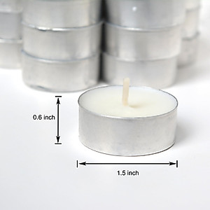 Tea Lights Candles,4 Hours Tealight Candles 20 Packs,Smokeless Small Tea Candles for Home, Pool, Shabbat, Weddings & Emergencies (White)