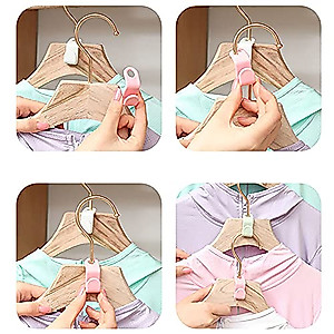 RONRONS 60 Pieces Clothes Hanger Connector Hooks, Outfit Hangers Extender Linking Hook Clips Velvet Huggable Hangers Drop Connecting Grip Heavy Duty Cascading Clothes Space Saving Organizer, 4 Colors