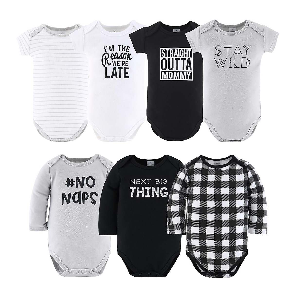 The Peanutshell Newborn Clothes & Accessories Gift Set, Fits Newborn to 3 Months, Black Plaid