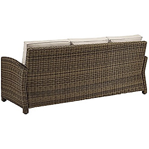 Crosley Furniture Bradenton Outdoor Wicker Patio Sofa with Cushions - Sand