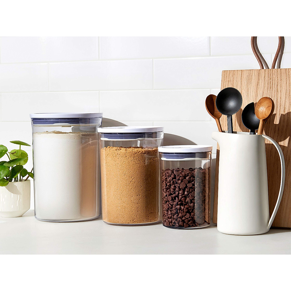 OXO Good Grips Round POP 2.0 - 3 Piece Graduated Set (1.5, 3.3, 5.2 qt included), White