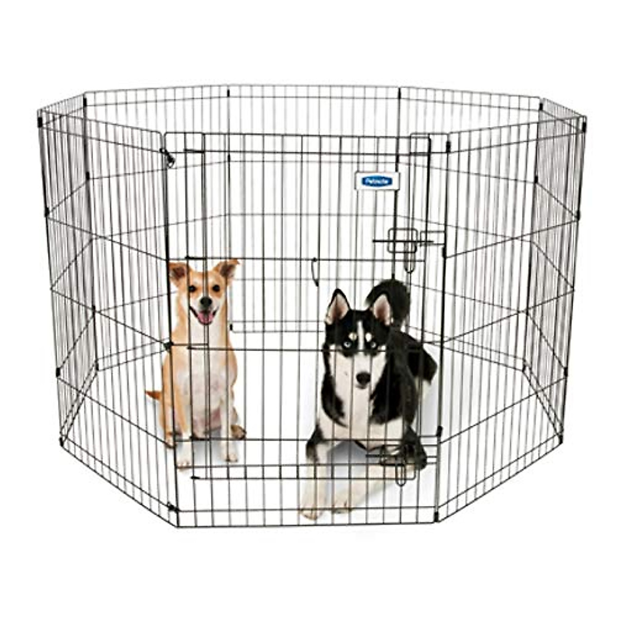 Petmate 30-Inch by 24-Inch 8-Panel Exercise Pen with Step Through Door,Black