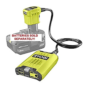 RYOBI 18-Volt 120-Watt 12V Automotive Power Inverter with Dual USB Ports RYi120A (Bulk Packaged)