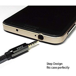 Zeskit Premium 3.5mm Jack Male to Male AUX Audio Cable, TRRS 4 Poles for Headphones with Mic, Speakers - 4ft