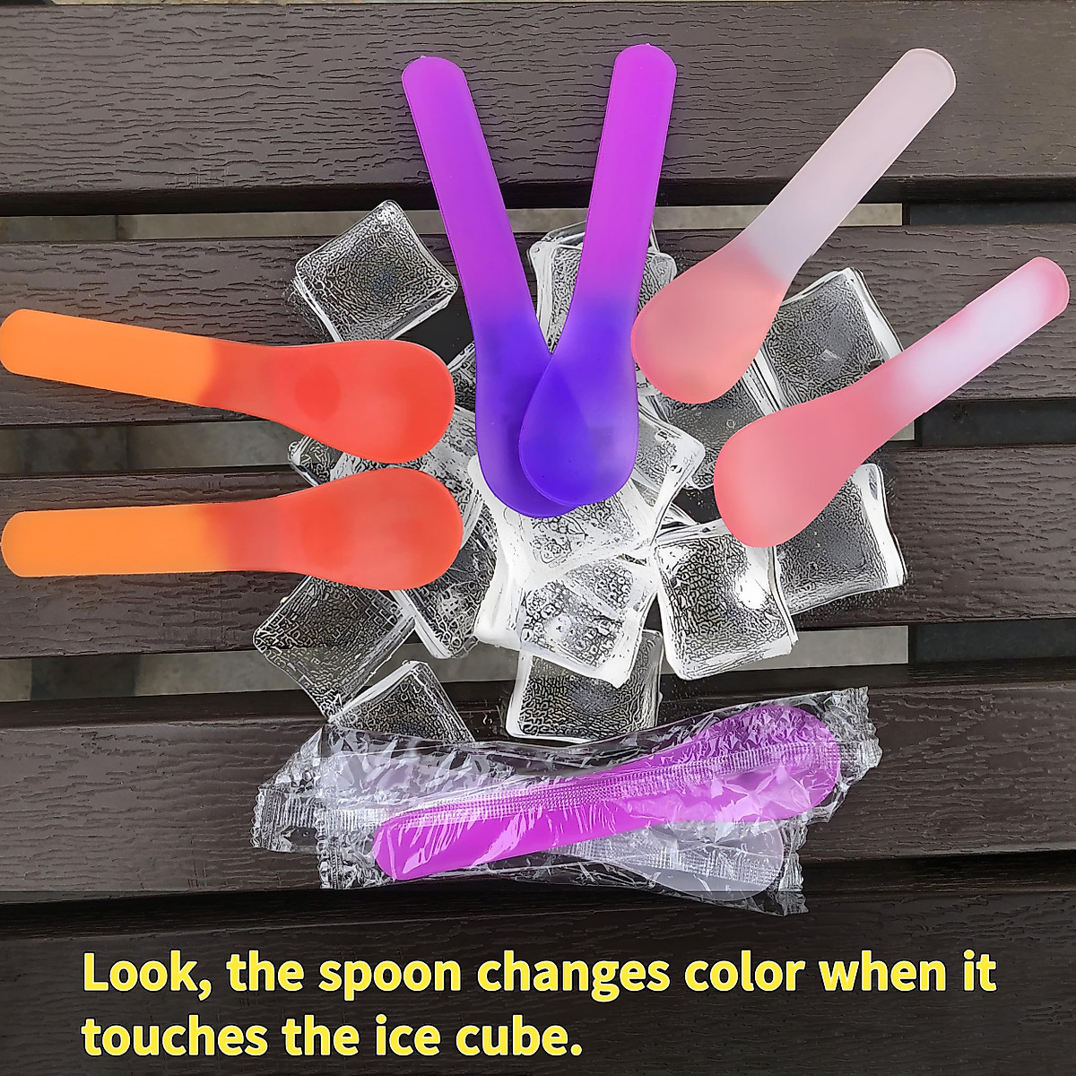 90 Color-Changing Spoons-Dessert Pudding Spoons-Birthday Celebration Spoons-Ice Cream Spoons -Great for Parties-Reusable-Individually Wrapped!
