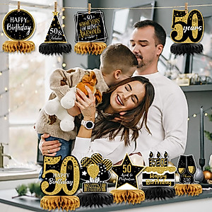 9 Pieces 50th Birthday Decorations 50th Birthday Centerpieces for Tables 50th Birthday Party Decorations for Men and Women (50th)