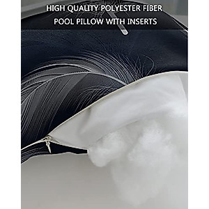 Recliner Head Pillow Ledge Loungers Chair Pillows with Insert White Gradient Feather Blue Background Lumbar Pillow with Adjustable Strap Outdoor Waterproof Patio Pillows for Beach Pool Chair, 2 PCS