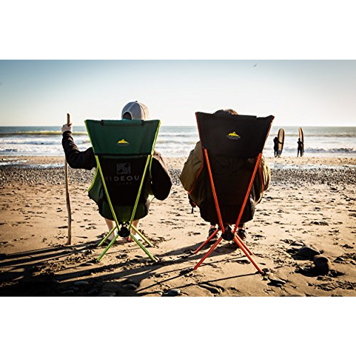 Cascade Mountain Tech Outdoor High Back Lightweight Camp Chair with Headrest and Carry Case - Black