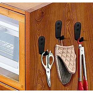 CGBE Coat Hooks for Wall, Heavy Duty Outdoor Hooks for Hanging Towel No Rust Outside Towel Hooks Wall Mounted with Screws and Anchor for Key, Towel, Bags, Cup, Hat (4 Pack Black)