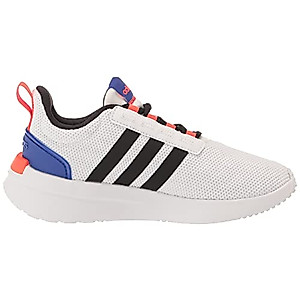 adidas Baby Racer TR21 Running Shoe, White/Black/Lucid Blue, 6 US Unisex Infant