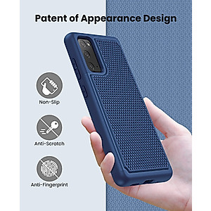 UNPEY Case for Samsung Galaxy S20-FE: Dual Layer Shockproof 5G Phone Protection | Matte Anti-Slip Textured | Military Rugged Protective Cover - Navy Blue