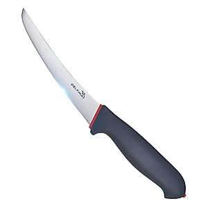DELFINA 6 Inch Boning Knife for Meat Cutting, Semi-flexible Curved Blade Processing Knife, Premium Stainless Fish Fillet, BBQ Brisket Meat Trimming Butcher Knife for Kitchen Home Restaurant