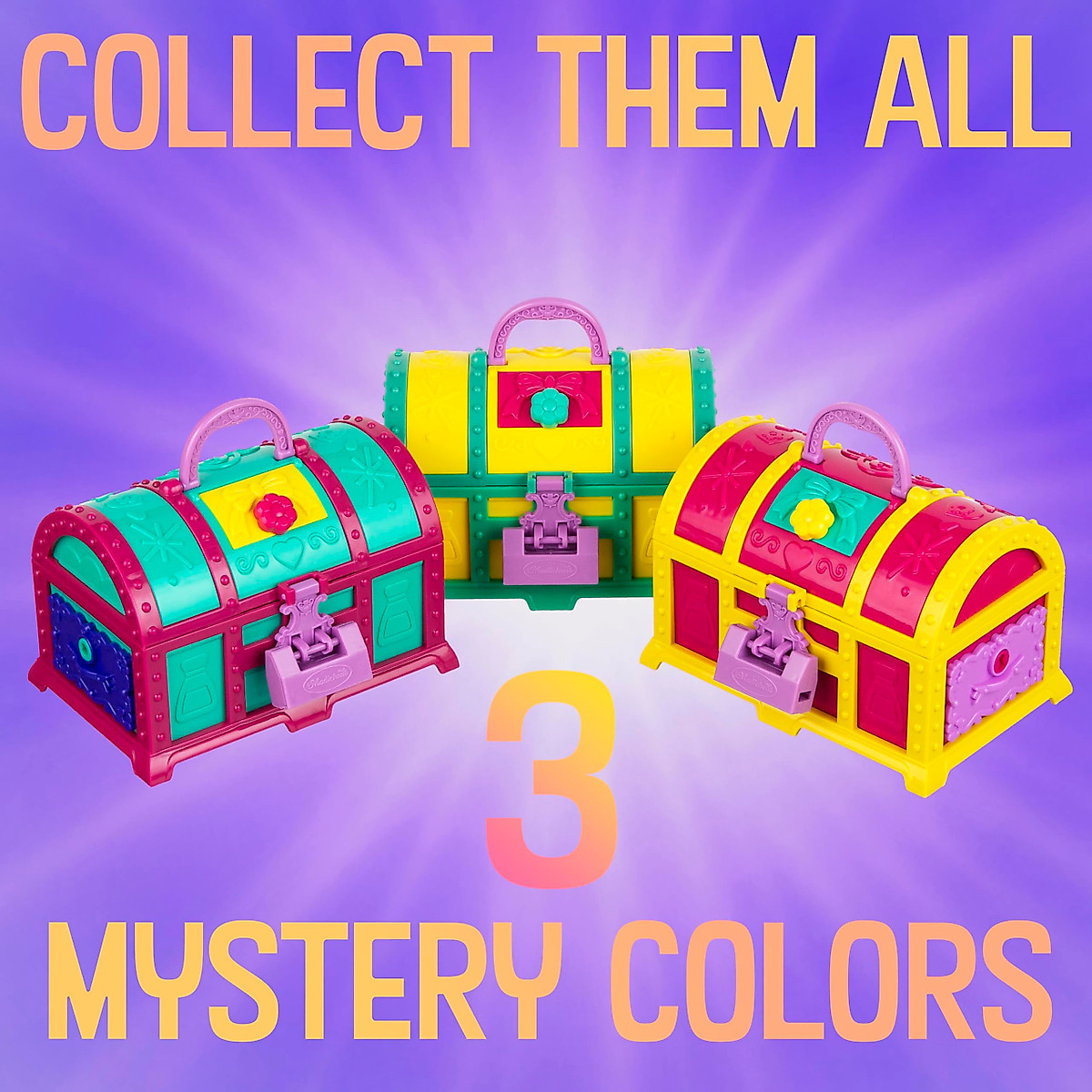 Expressions Surprise Treasure Chest - 1 Key & Lock Plastic Treasure Chest w/Assorted Fun Prizes for Kids, Mini Treasure Chest & Treasure Box Toys for Classroom