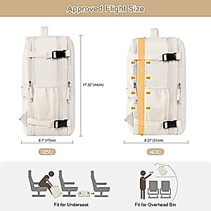 Sinaliy Large Travel Backpack for Women, 40L Carry On Backpack, 17 Inch Laptop Waterproof Casual Backpack, College Bookbag, Backpack for Women, as Person Item Flight Approved