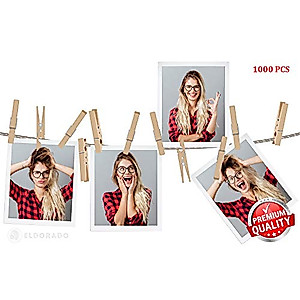 Eldorado Clothespins, Natural Wood, 3" x 0.5" inches, Super Value Pack of 1,000 for Multipurpose Everyday Clothing, Laundry, Drying, Crafts, and DIY Projects, Size XL. (1000)