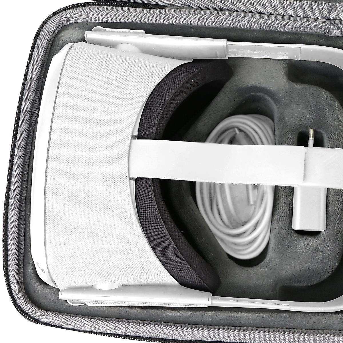 co2CREA Hard Travel Case Replacement for Oculus Meta Quest 2 Advanced All-in-one Virtual Reality Headset for Quest 2 Elite Strap (Black Case + Inside Blue)