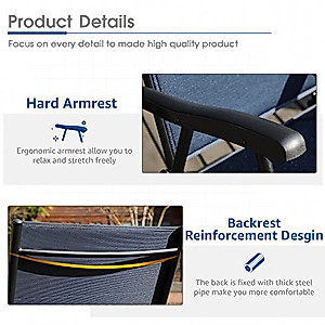 NATURAL EXPRESSIONS Folding Patio Rocking Chairs,Outdoor Oversized Textilene & 3D Mesh Fabric Rocker with High Back Hard Armrest,Portable Rocking Chair for Garden, Backyard, Porch, 300lb