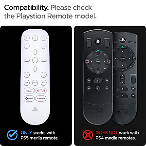 Spigen Silicone Fit Designed for PS5 Media Remote Cover Anti-Slip Protective Shock Absorption PlayStation 5 Media Remote Case (Metal Plate and Magnetic Included) - Black