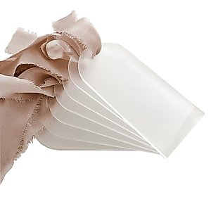 10Pcs Acrylic Blanks Wedding Gift Tags Wedding Name Cards DIY Acrylic Blanks Tags Place Cards Ornament with Ribbon Basket Labels for Storage Bins, Wedding Supplies