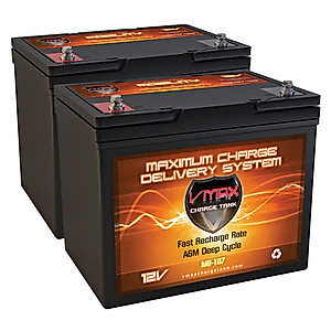 QTY 2 VMAX MB107-85 12V 85ah Group 24 AGM Sealed Batteries for Cricket ESV and Cricket SX-3