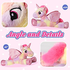 Glow Guards 18" Light up Musical Rainbow Unicorn Stuffed Animal,Glitter Sequins Unicorn Plush Toy,Children's Day Birthday Holiday Christmas Valentine's Day Gifts for Girls Toddlers