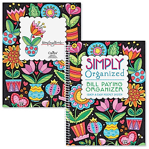 Current Mary Engelbreit Bill Paying Organizer Book - 9" x 12” Personal Account Book, Spiral Bound, 14 Storage Pockets, 32 Label Stickers, Monthly Finance & Payment Management Tracker for Home & Office