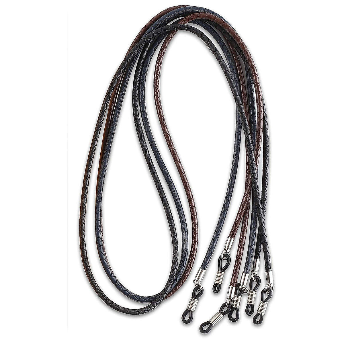 Avitron HANGIT, Elegant Eyeglass, Sunglass Strap-Chain-Retainer, Sports Band, 3 Pack (blue black brown - PU Leather For Men Women By HANGIT