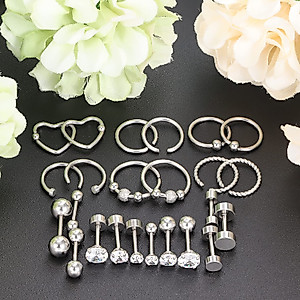 Ftovosyo 18g Cartilage Earrings Hoop Studs for Women Surgical Steel Forwards Helix Earring Hoop Daith Conch Tragus Earrings Piercing Jewelry for Men