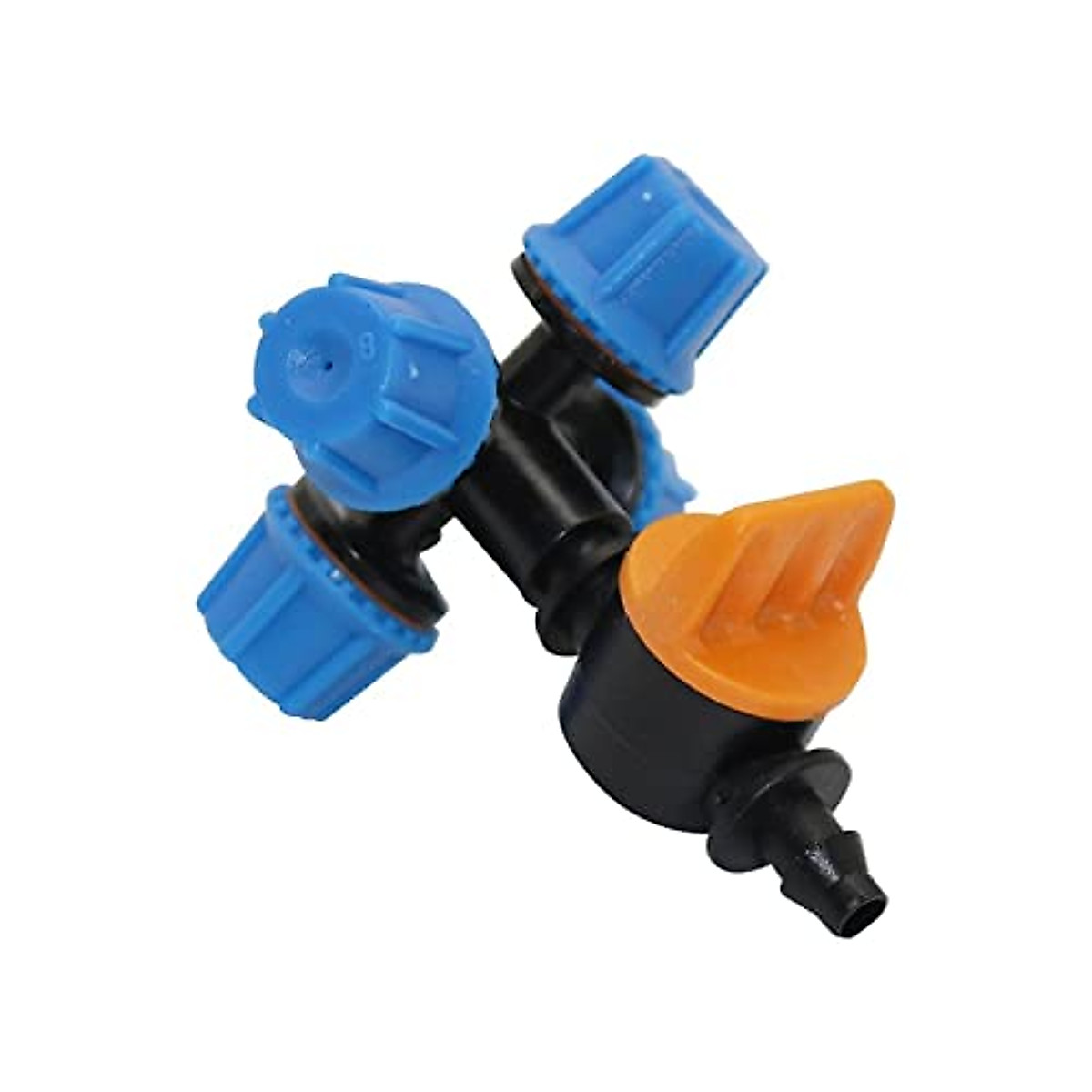 Greenhouse Micro Drip Irrigation 3 Sets of Cross 360 Degree Atomizing Nozzles with 6 Mm 6 Mm to 4/7 Mm Hose Connection Valve Garden Irrigation Watering Kit