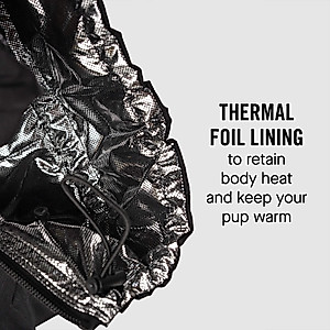 Canada Pooch Dog Snowsuit Thermal Dog Snow Jacket with Full Body Coverage Water-Resistant Easy On Dog Outdoor Onesie Warm Dog Bodysuit Pet Clothes - Black/Size 18