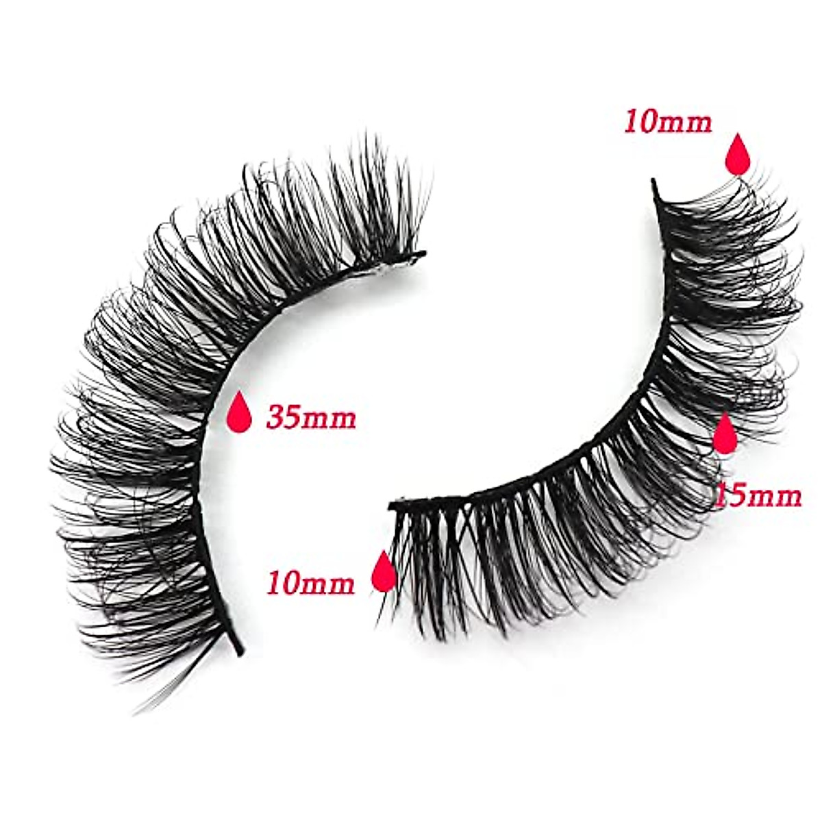 Russian Strip Lashes that look like extensions, D Curl Fluffy False Eyelashes, 10 Pairs Wispy Natural Fake Lashes Pack(D03)