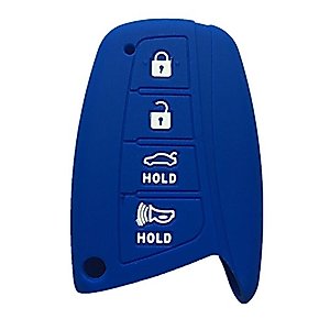 Rpkey Silicone Keyless Entry Remote Control Key Fob Cover Case protector Replacement Fit For 2015 2016 Hyundai Genesis 2013 2014 2015 Santa Fe 2014 2015 Equus 2015 Azera SY5DMFNA433 SY5DMFNA04