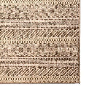 Sherloom Modern Indoor Outdoor Area Rugs 5x7 | Non-Shed - Non-Skid - Washable Rug Runner for Living Room, Dining, Entryway, Patio, Pool Deck | Menzis Collection | Natural, Neutral