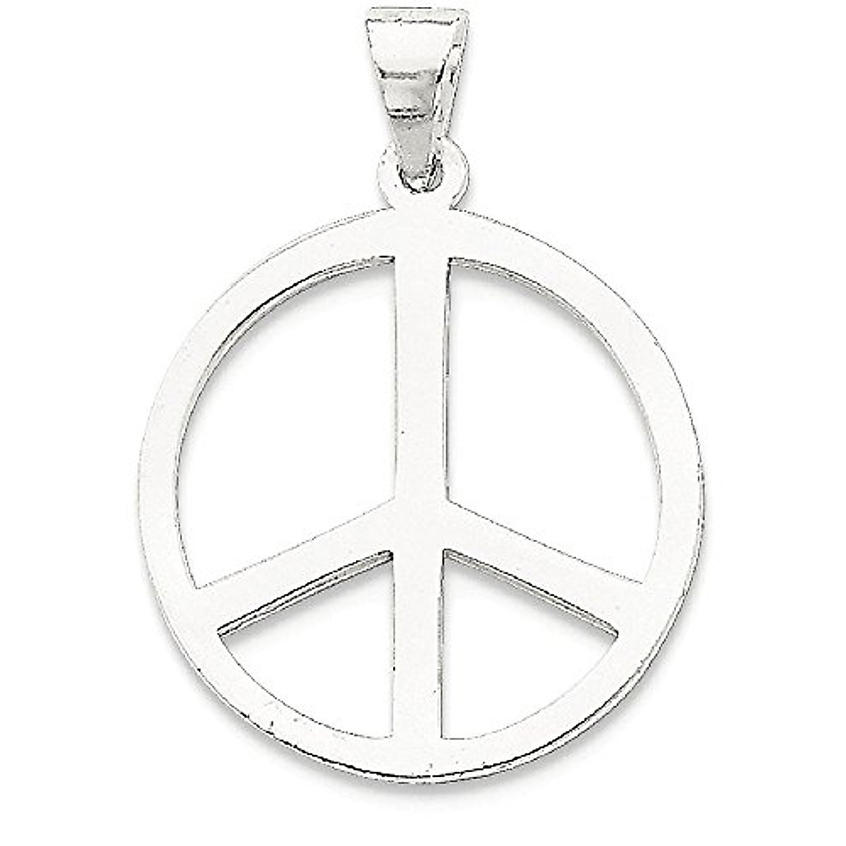 925 Sterling Silver Peace Sign Inspirational Symbol Necklace Charm Pendant 35mm x 24mm Only