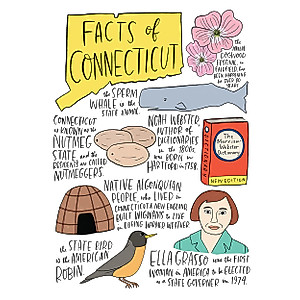 Allport Editions Connecticut State Facts Kitchen Towel - 100% Cotton Kitchen Dish Towel