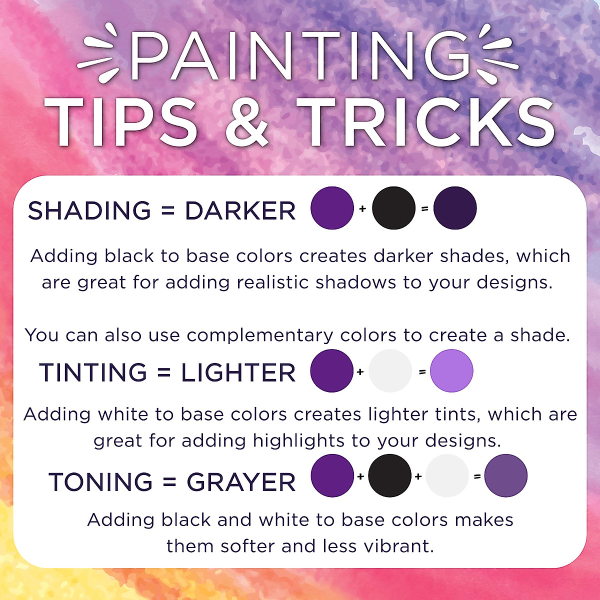 Horizon Group USA Pre-Printed Canvas & Paint Art Set, 3-Pack, 5x7 Canvas Panels, 12 Tempera Paints, 6 Easy-Grip Assorted Paintbrushes for Paint Projects, Panda, Fox & Glitter Unicorn.