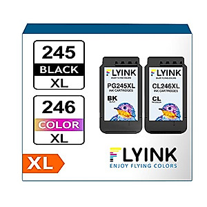 FLYINK Ink Cartridge 2 Pack for Canon 245 246 XL with Pixma MG2522 MG2525 MG2920 MX490 MX492 Printer