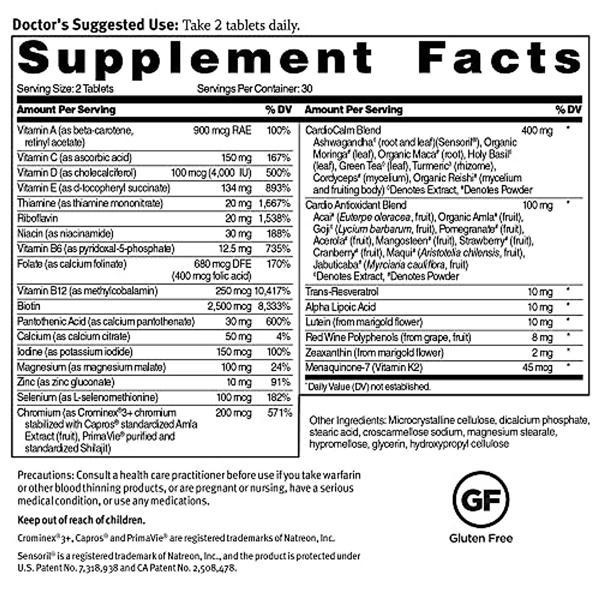 Dr. Stephen Sinatra’s Heart Healthy Multivitamin Complete for Heart, Total Body, Immune, and Mood Support and More with Essential Vitamins Plus Sensoril Ashwagandha