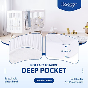 2 Pack Waterproof Crib Mattress Protector, Bamboo Viscose Soft Breathable Quilted Fitted Baby Mattress Cover, Noiseless, Breathable Deep Pocket Toddler Mattress Pad, 28'' x 52''
