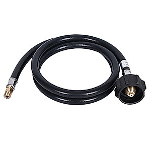 GasSaf 4 FT RV Propane Pigtail Connector Hose QCC1 Connector- Acme x 1/4" Inverted Male Flare