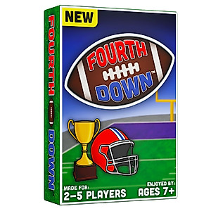 Fourth Down™ - New! The Excitement of Football in a Card Game! As Featured in New York Magazine, Perfect for Gifts, Super Bowl, Parties, and More! Loved by The Whole Family. 2-5 Players, Ages 7+