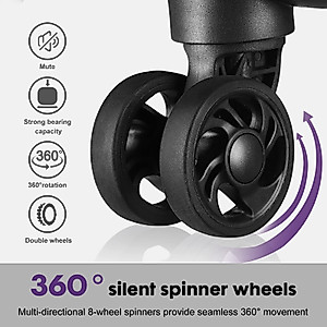 Verdi 24 Inch Luggage – Expandable Durable Softside Lightweight Suitcase with 8-wheel Spinners Medium Checked-Size Bag purple