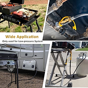 ATKKE Propane Quick Connect Adapter Fittings, 1/4” RV Quick Connect Disconnect Adapter Shutoff Valve Kit for Hook RV Hose Pipe Line, Gas BBQ Grill RV Camping